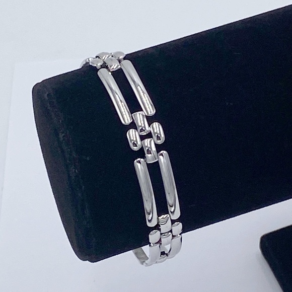 Monet Jewelry Vintage Monet Silver Tone Link Bracelet 97s1980s